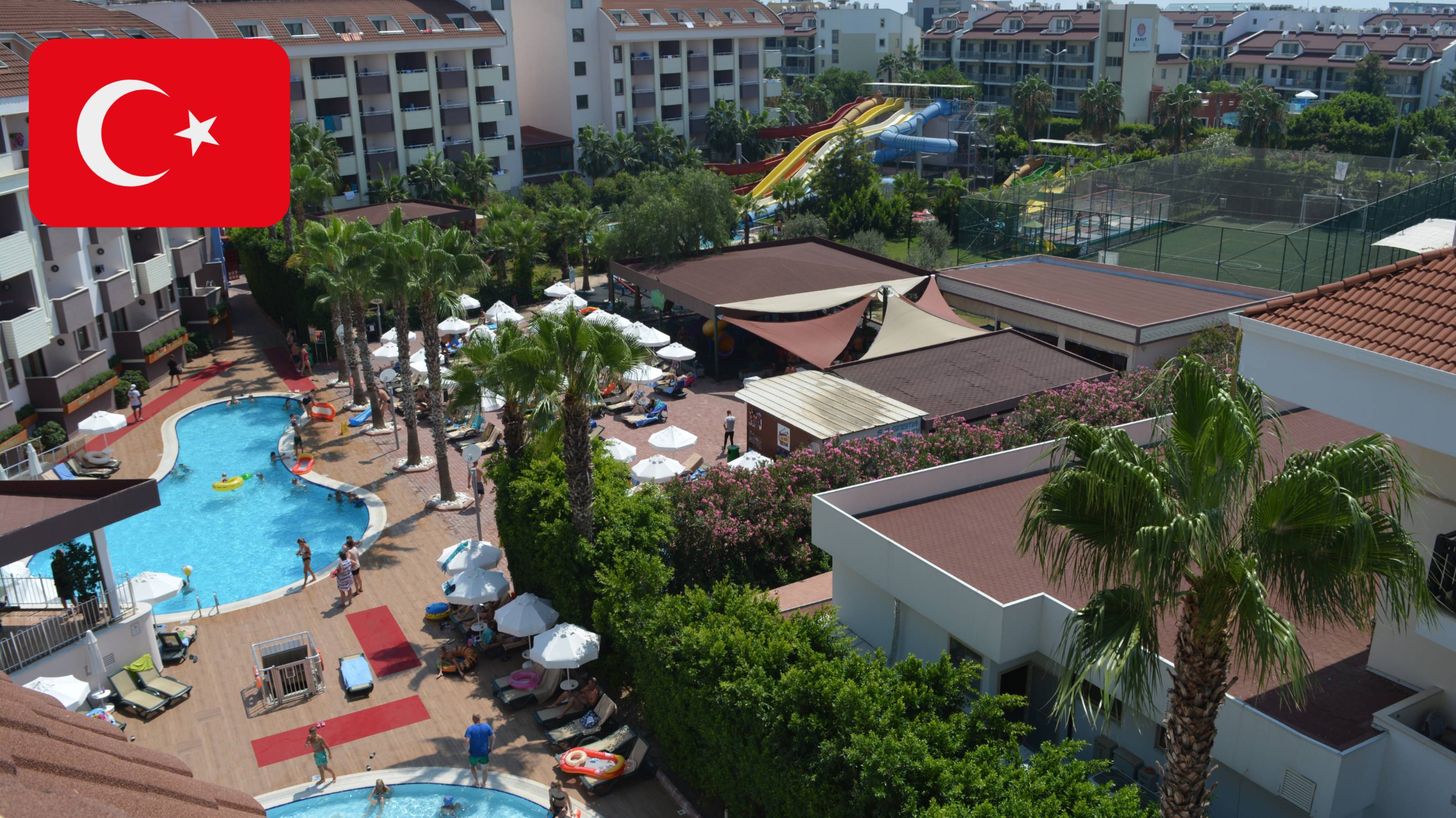 Территория отеля Primasol Hane Family Resort. Турция. Сиде. Август 2019