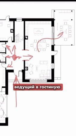 Планировка первого этажа двухэтажного дома 500м2, смотр