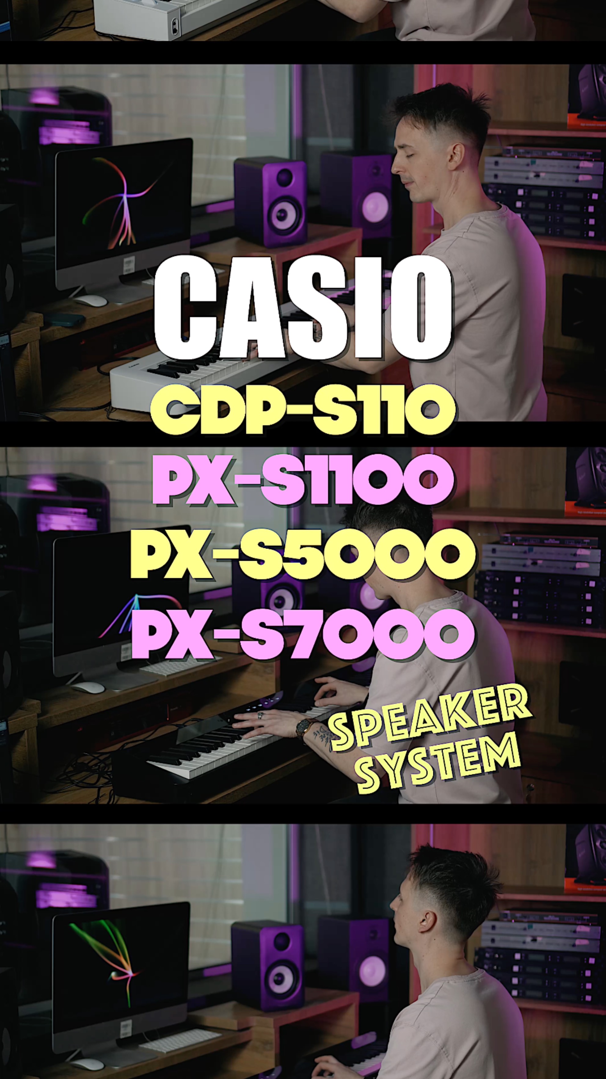 Сравнение акустической системы: Casio CDP-s110, PX-s1100, PX-s5000, PX-s7000 #casio #digitalpiano