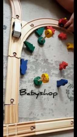 Деревянная железная дорога 48 деталей