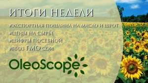 Новые ставки экспортной пошлины на масло и шрот, цены на сырье, ввоз ГМО сои