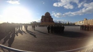Первая репетиция парада в честь Дня Победы на площади
