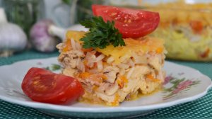 Простая рисовая запеканка с курицей и овощами в духовке - идея вкусного ужина