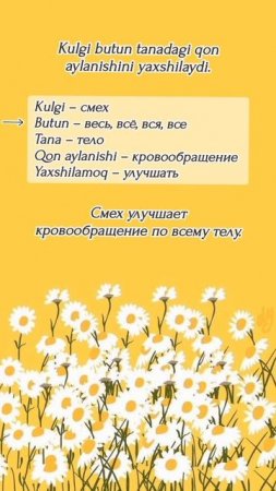 Узбекский язык. Учим слова из предложения на узбекском. Oʻzbek tili.