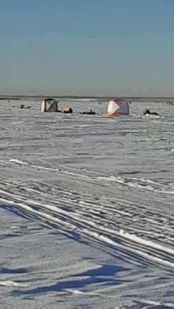 городок палаток на льду #рыбалка