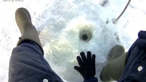 Зимняя рыбалка на оке в сильный мороз.Перезалив