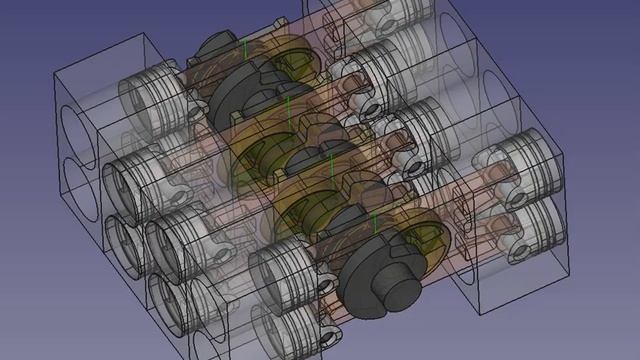 Crankless H-16 engine