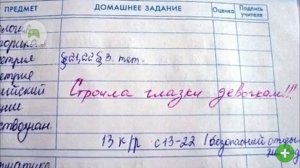 Топ 20 замечаний в школьных дневниках