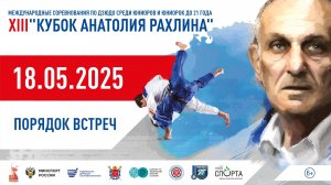 Международные соревнования по Дзюдо "Кубок Анатолия Рахлина"  18.05.2025 Порядок выхода
