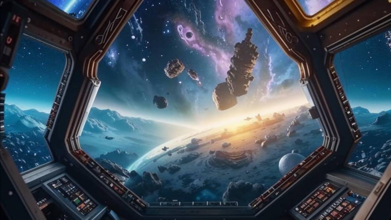 A mix of cold space music