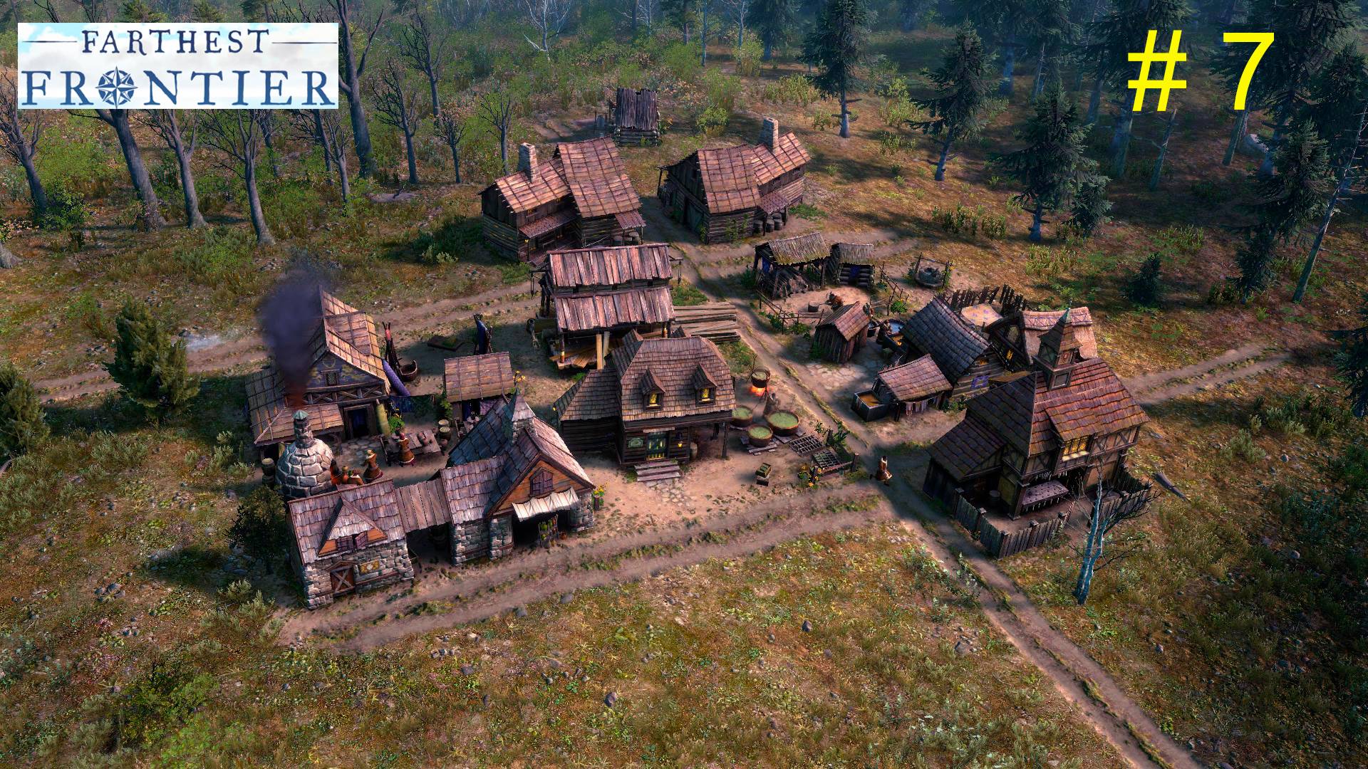 Гиперборея # 7. Фарм кабанов и разведка. Первые элементы будущей обороны. Farthest Frontier