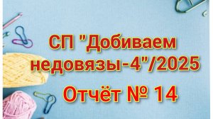 СП "Добиваем Недовязы-4 //2025 год//Очет № 14 // Организатор СП  Марина Стогова