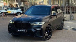 BMW X7 - оклейка черной матовой полиуретановой пленкой, покраска дисков