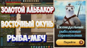 Black Desert. Рыболовные соревнования.  19-25 мая 2025. Золотой альбакор, Восточный окунь, Рыба-меч