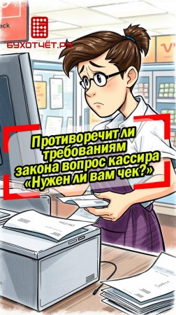 Противоречит ли требованиям закона вопрос кассира «Нужен ли вам чек?»
