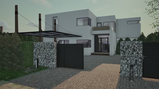 Обзор дома площадью 340 м² с плоской кровлей в стиле минимализм