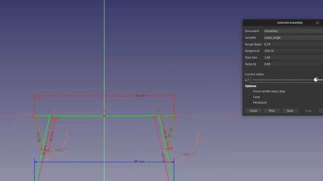 "RusYoke" kinematik explanation in FreeCad for dummies