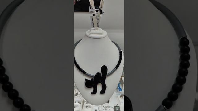 💎НОВИНКА💎БОМБИЧЕСКИЙ КОМПЛЕКТ - ЧЕРНО БЕЛЫЕ КОШКИ В СЕРЕБРЕ И МУРАНСКОЕ СТЕКЛО💎