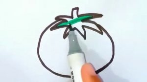 Bolalar uchun Pomidor rasm chizish Drawing Tomota for children Рисование Помидор д