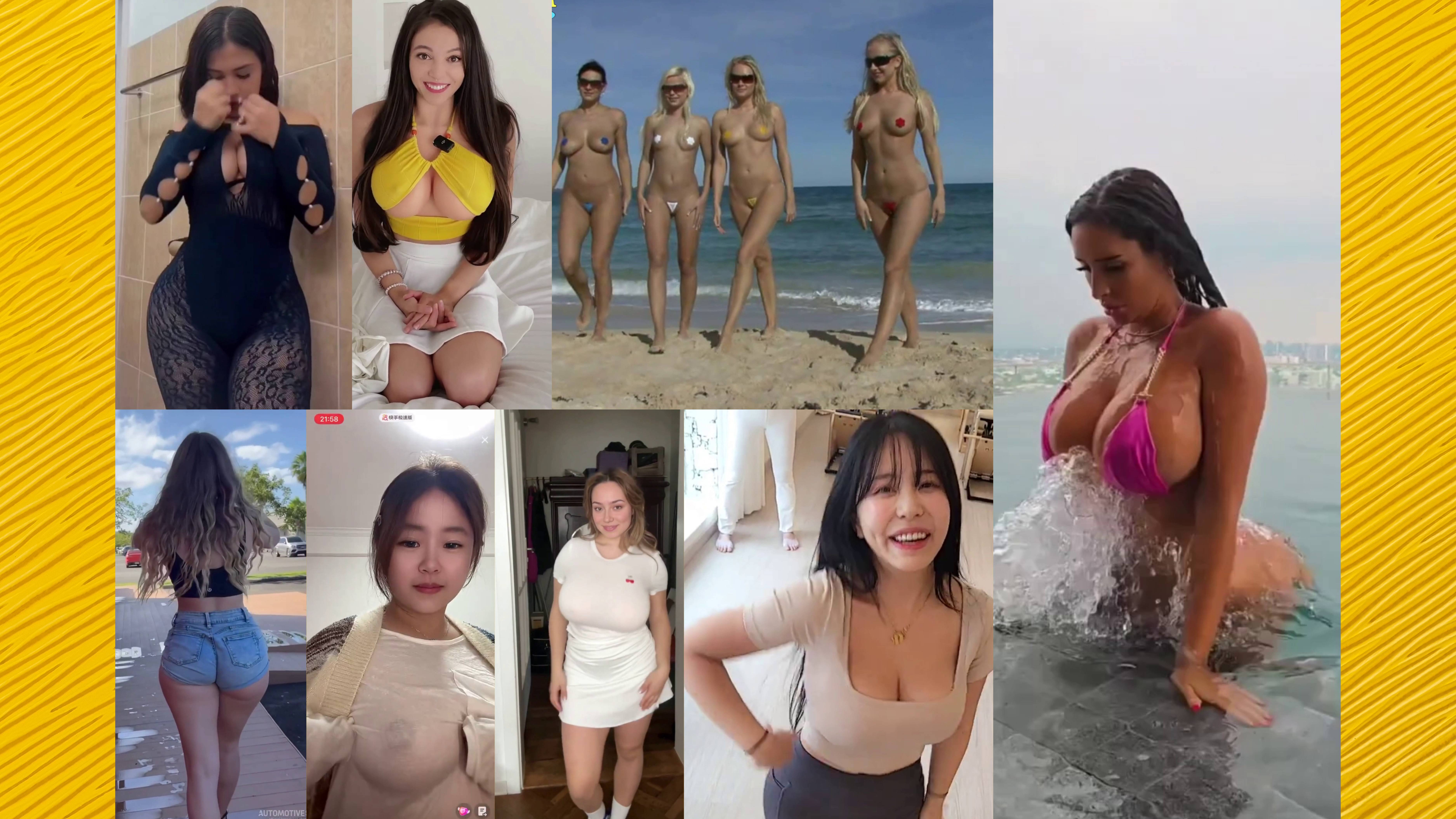 Huge Boobs / No Bra / Hard Nipples 54 - Big bank tiktok challenge ❤️ClipchampGirls 2025