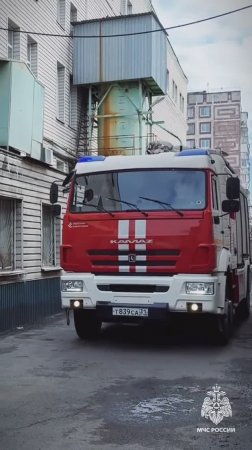 Пожарный КАМАЗ - на учениях белгородских огнеборцев, которые потушили условный пожар