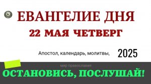 22 МАЯ ЧЕТВЕРГ ЕВАНГЕЛИЕ ДНЯ  2025 #мирправославия #евангелие