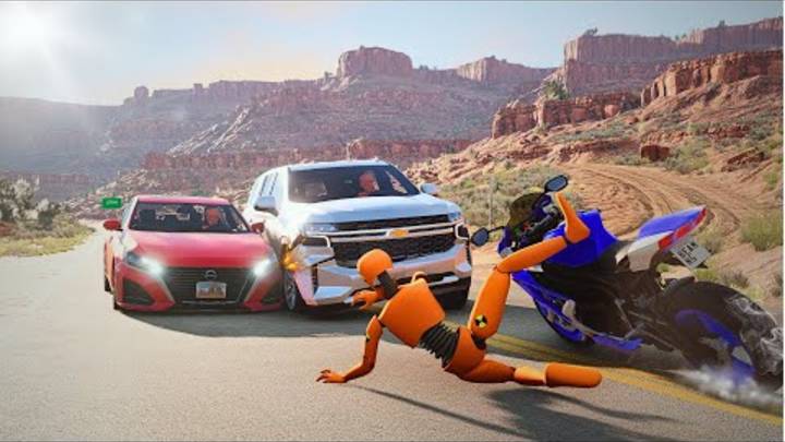 BeamNG Drive - Опасные аварии при обгоне