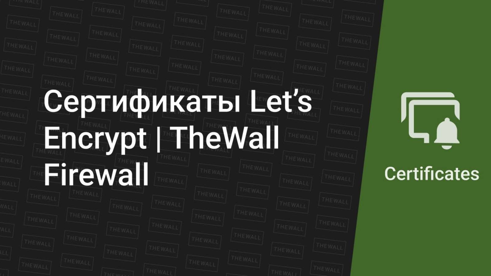 Сертификаты Let's Encrypt. Новая функция системы TheWall версии 1.4.0