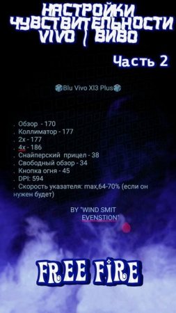 Лучшие настройки на Vivo free fire 2025 | чувствительности для оттяжки фри фаер | настройки фри фаер