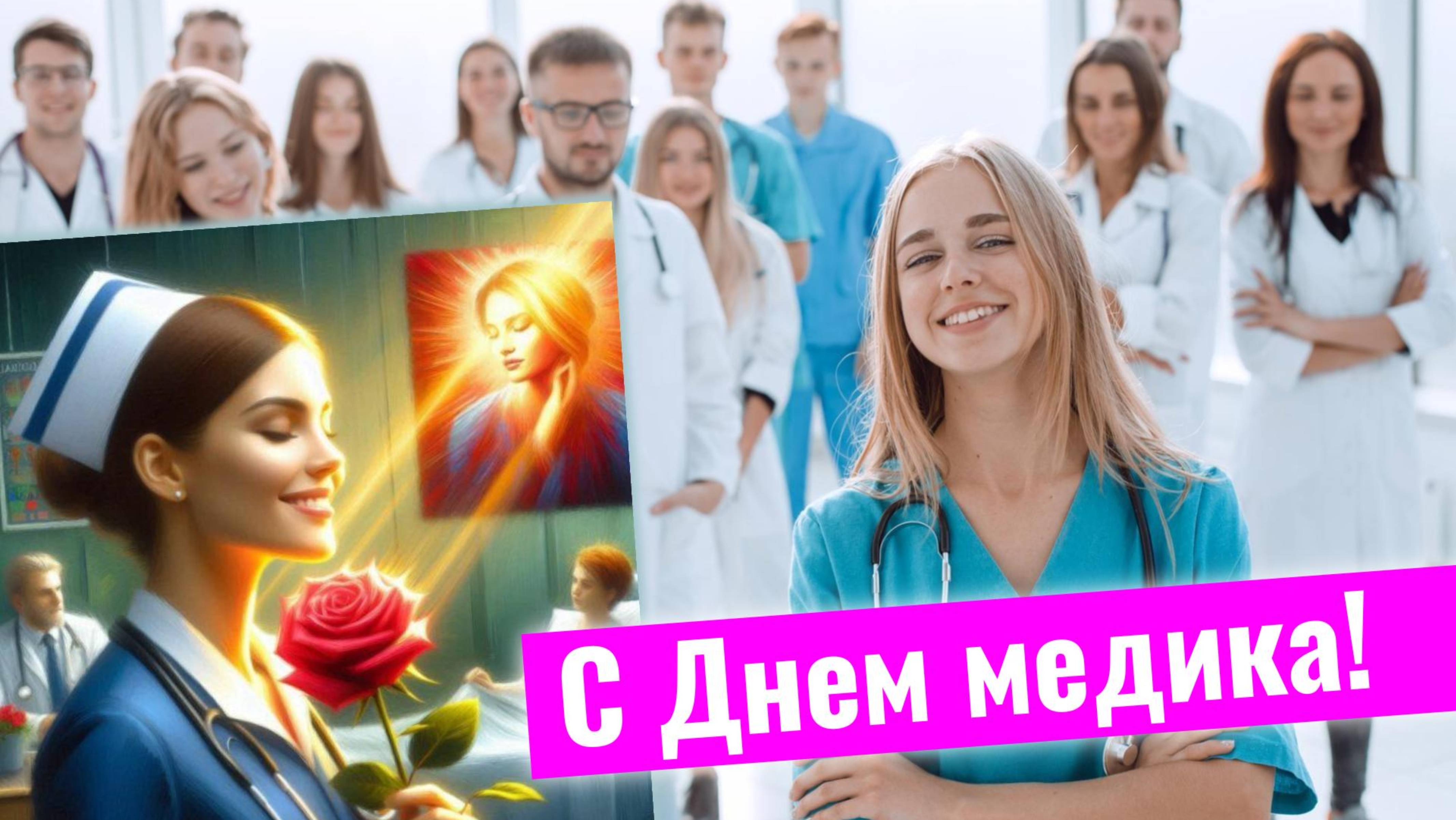 Открытка ⚕️С ДНЕМ МЕДИКА! Песня "МЕДСЕСТРА" - поздравление С Днем медицинского работника и медсестры