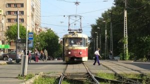 Трамвай Екатеринбурга Tatra T3SU борт. №512 маршрут 14 на ост