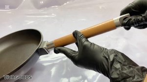 VIVAGOODS Сковорода чугунная со съемной ручкой 24 см
