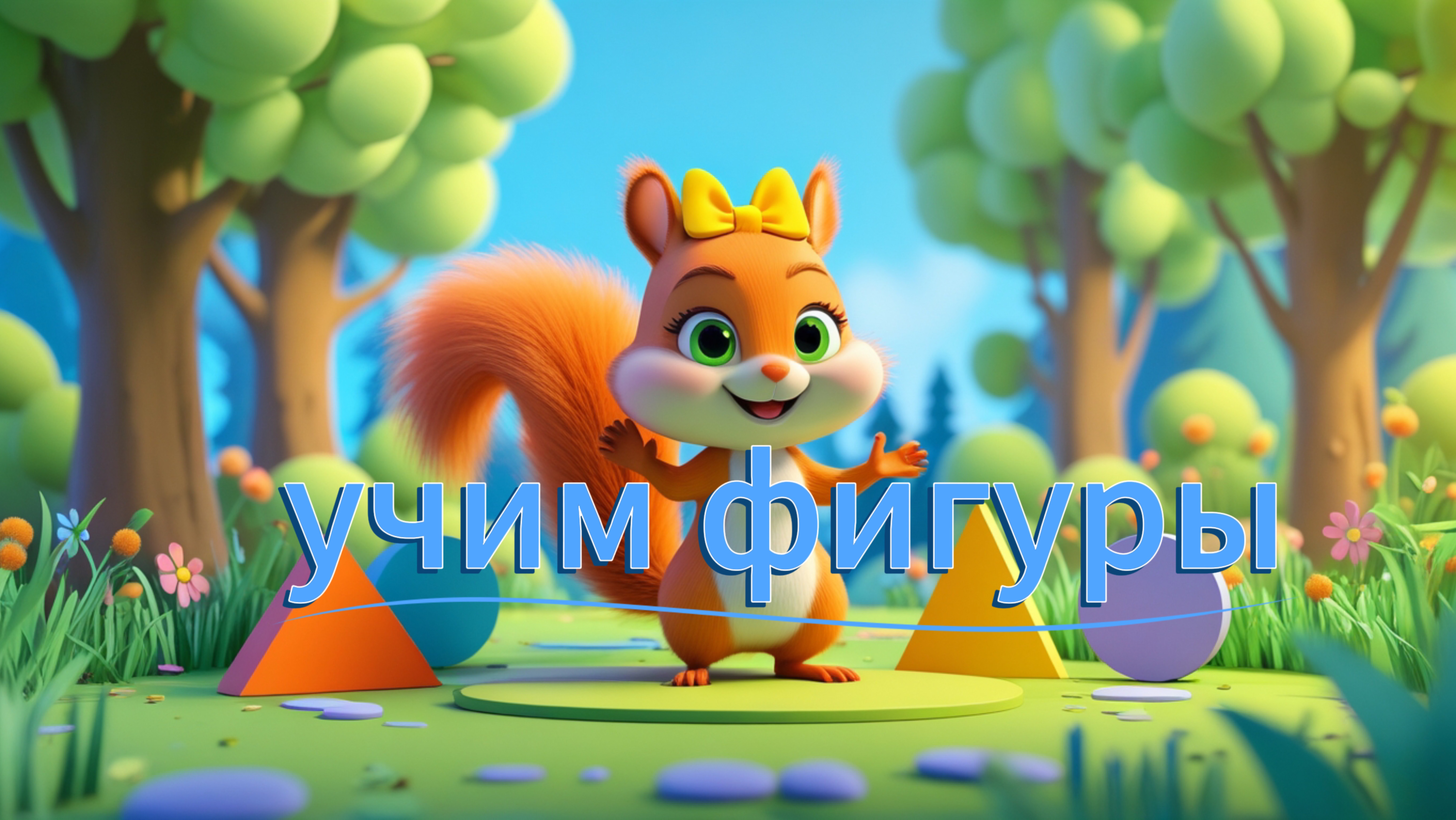 Белочка и Фигуры — Учим Круг, Квадрат и Треугольник | Обучающий мультфильм 0+