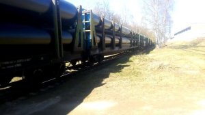 Тепловоз ТЭМ2-1369 с грузовым +2ТЭ10В-4457 толкач!