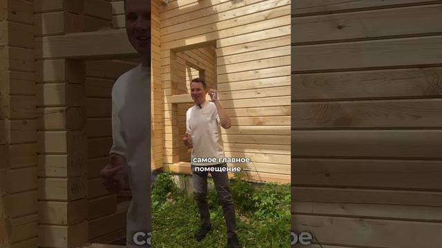 Обзор строительства дома-бани с мансардой из профбруса #строительстводомов #стройка #сруб