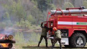 Сотрудники МЧС России приняли участие в масштабных учениях по тушению лесных пожаров