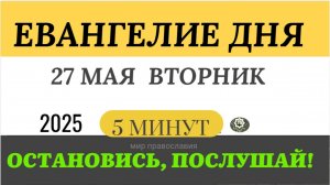 27 мая вторник Евангелие дня 2025 с толкованием