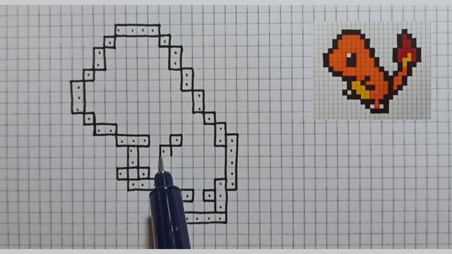 CHARMANDER Pixel Art | Dibujos Pixelados