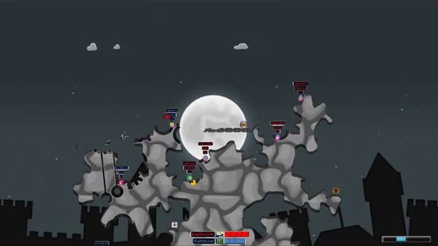 Обзор уровня игры Hedgewars на виндоуз....