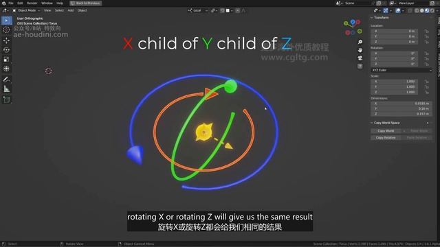 02_15 Transform constraint Copy Rotation变换约束复制旋转