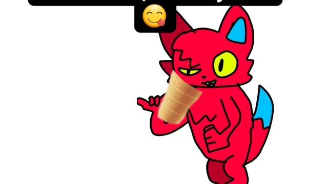 Котти ест мороженое.