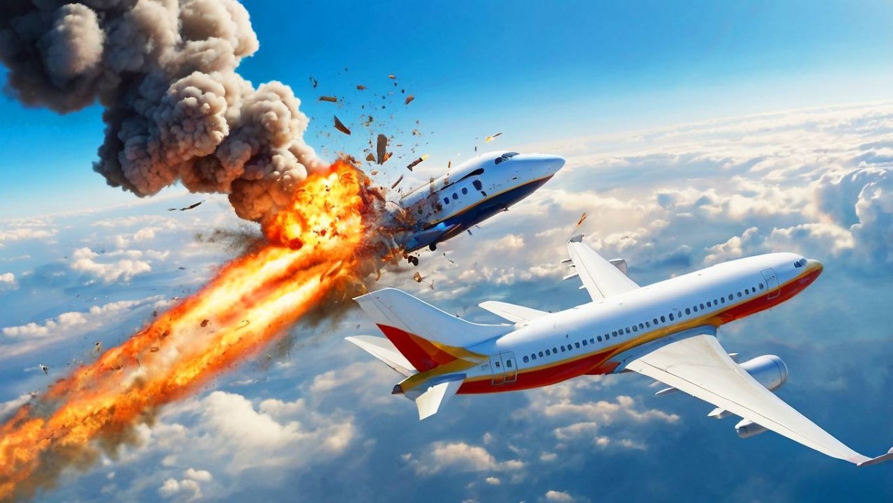 Крушения самолётов в небе. Авиакатастрофы. Самолеты.