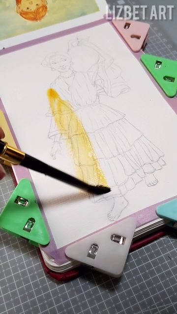Прекрасная девушка с кувшином😻#tiktok #shorts #art #watercolor #lizbet #asmr