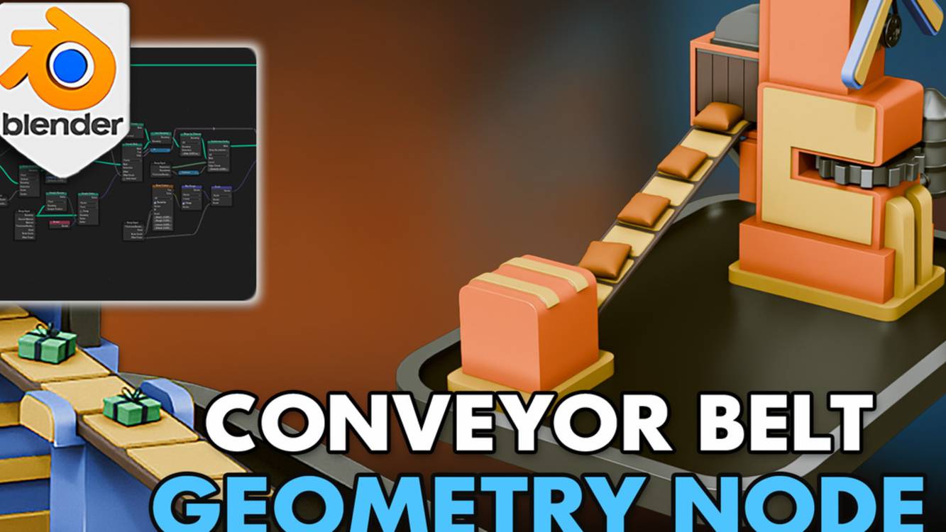 Blender 3D Tudor Blender Conveyor Belt Geometry Node