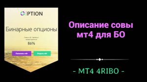 Описание советника мт4 для бинарных опционов