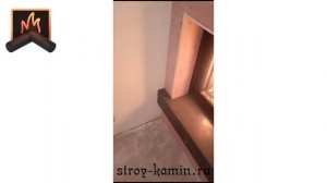 Топка с тремя стеклами АСТОВ П3С 5357 и мраморным подиумом, в декоративном коробе под отделку