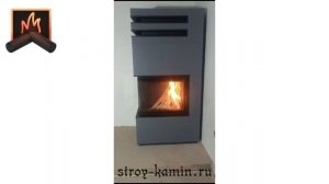 Печь-камин АСТОВ ФЕРРО П2С 700 L - готовый комплект современного дровяного камина для дома под ключ