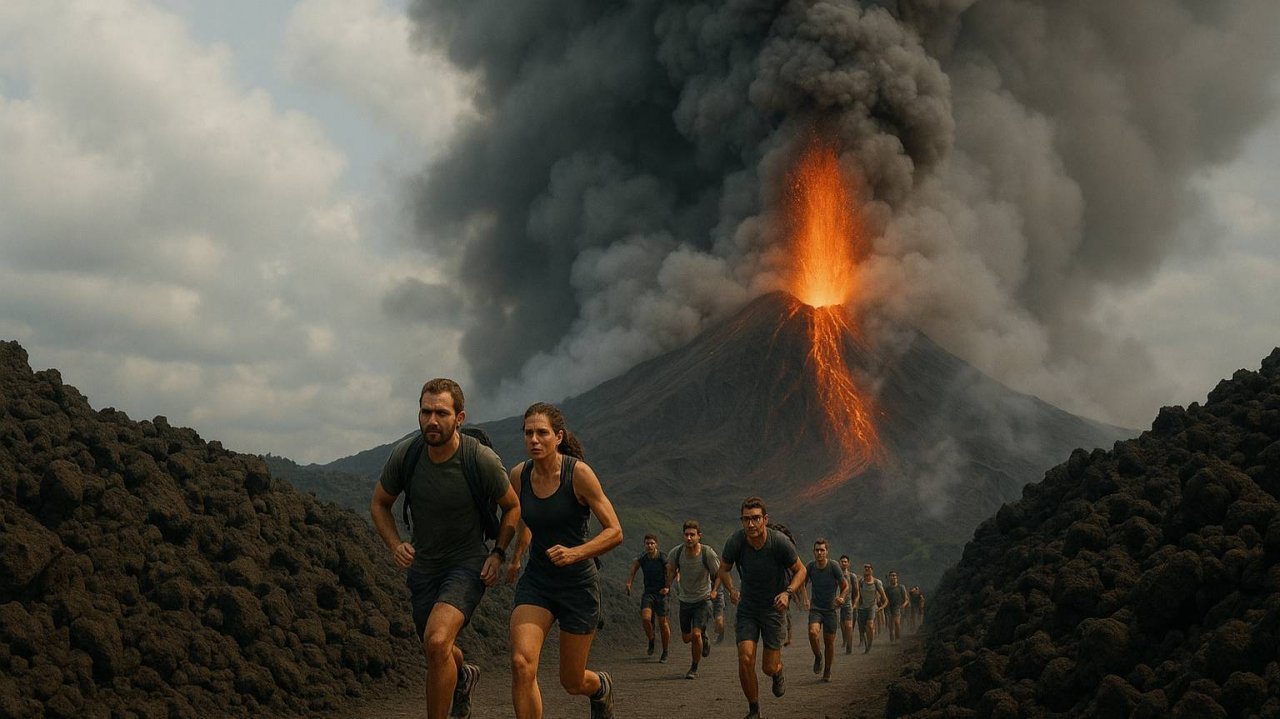 Этна в ярости: лавовый фонтан и бегство туристов | Извержение 2025