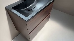 Водоустойчив PVC шкаф за баня Mila 70 в дървесен цвят Venge