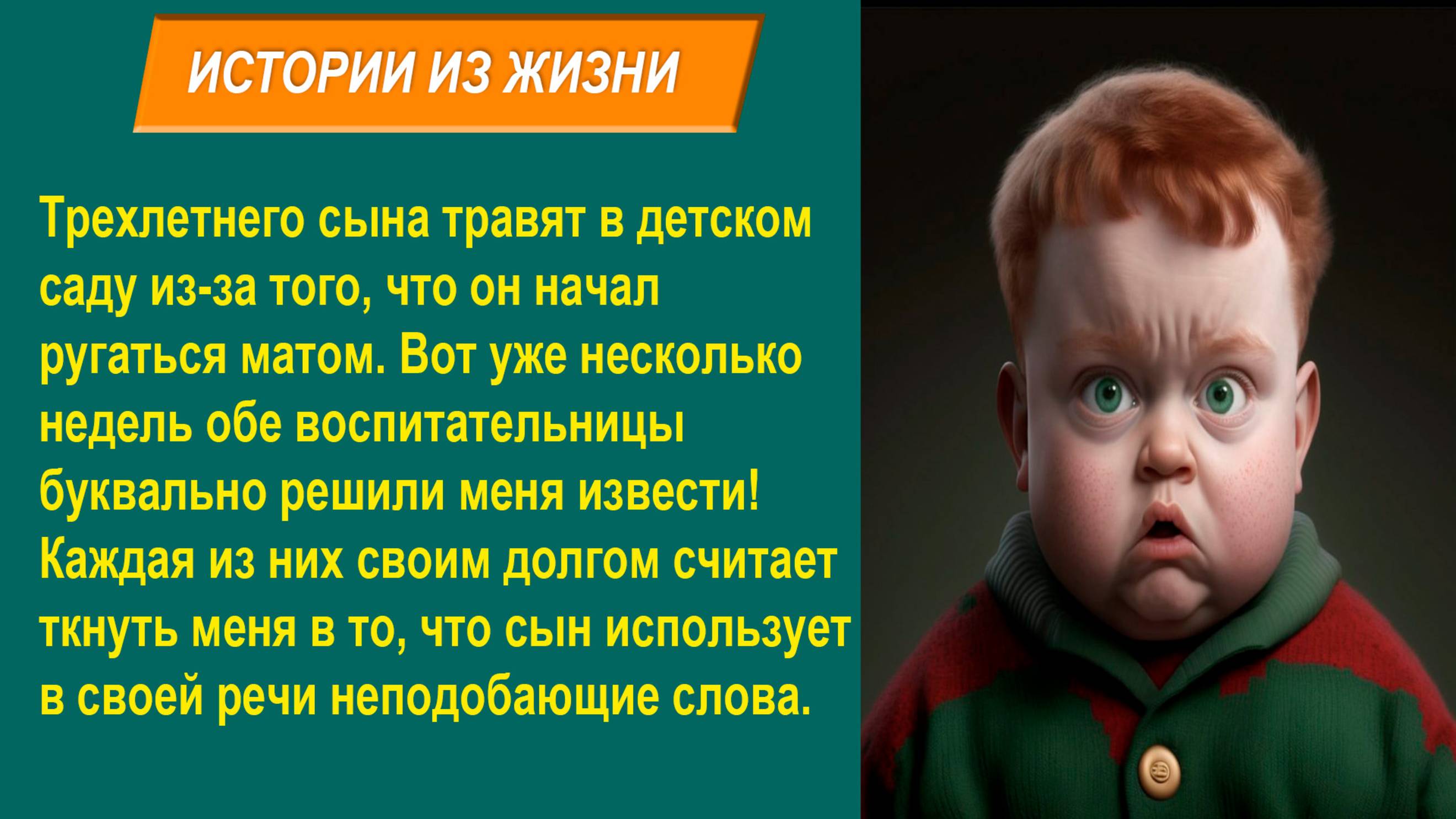Истории из жизни. Ребёнок ругается плохими словами в садике